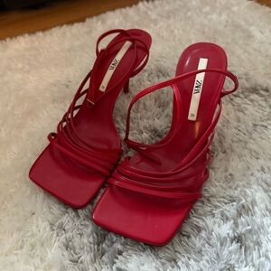 Zara | Shoes | Zara Red Heels | Poshmark